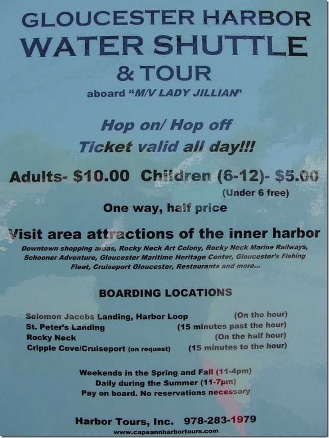 Gloucester Harbor Water Shuttle Schedule – Good Morning Gloucester