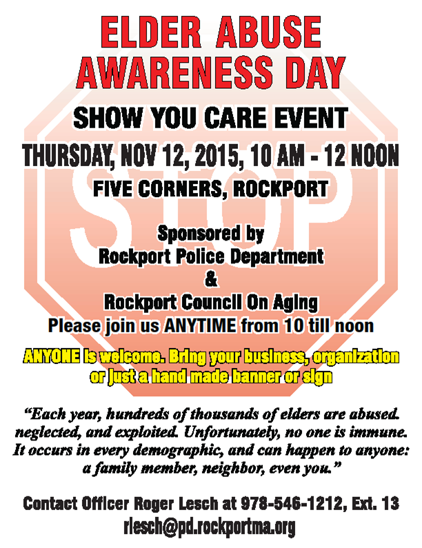 Elder Abuse Awareness Day In Rockport – Good Morning Gloucester