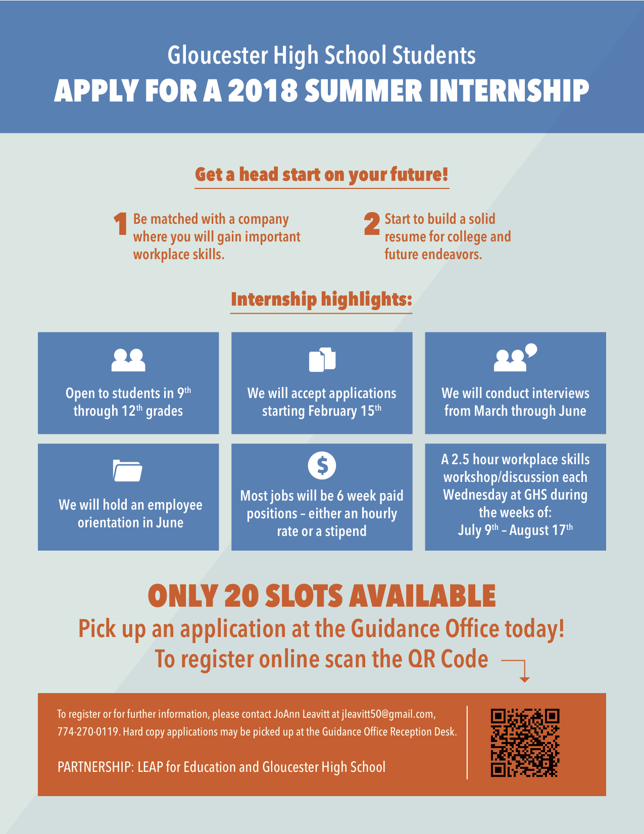 GHS SUMMER INTERNSHIP/JOB POSITIONS – APPLY NOW!! – Good Morning Gloucester