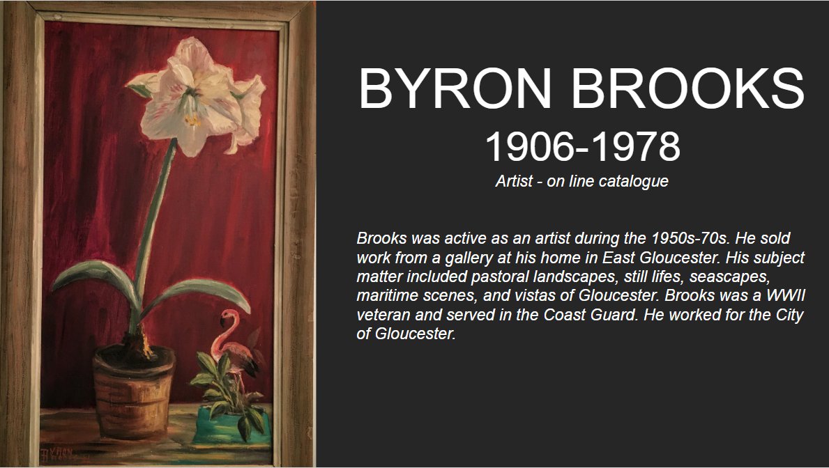 Searching for Artist! Byron Brooks? Part 2 – Good Morning Gloucester