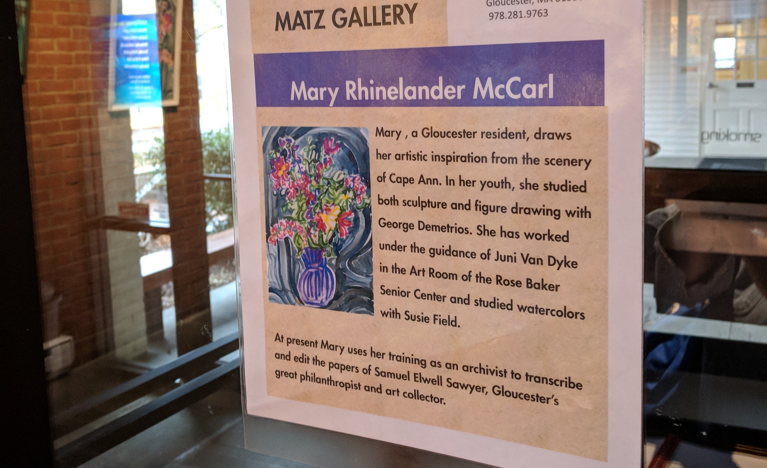 Mary Rhinelander McCarl art exhibition at Matz Gallery – Good Morning ...