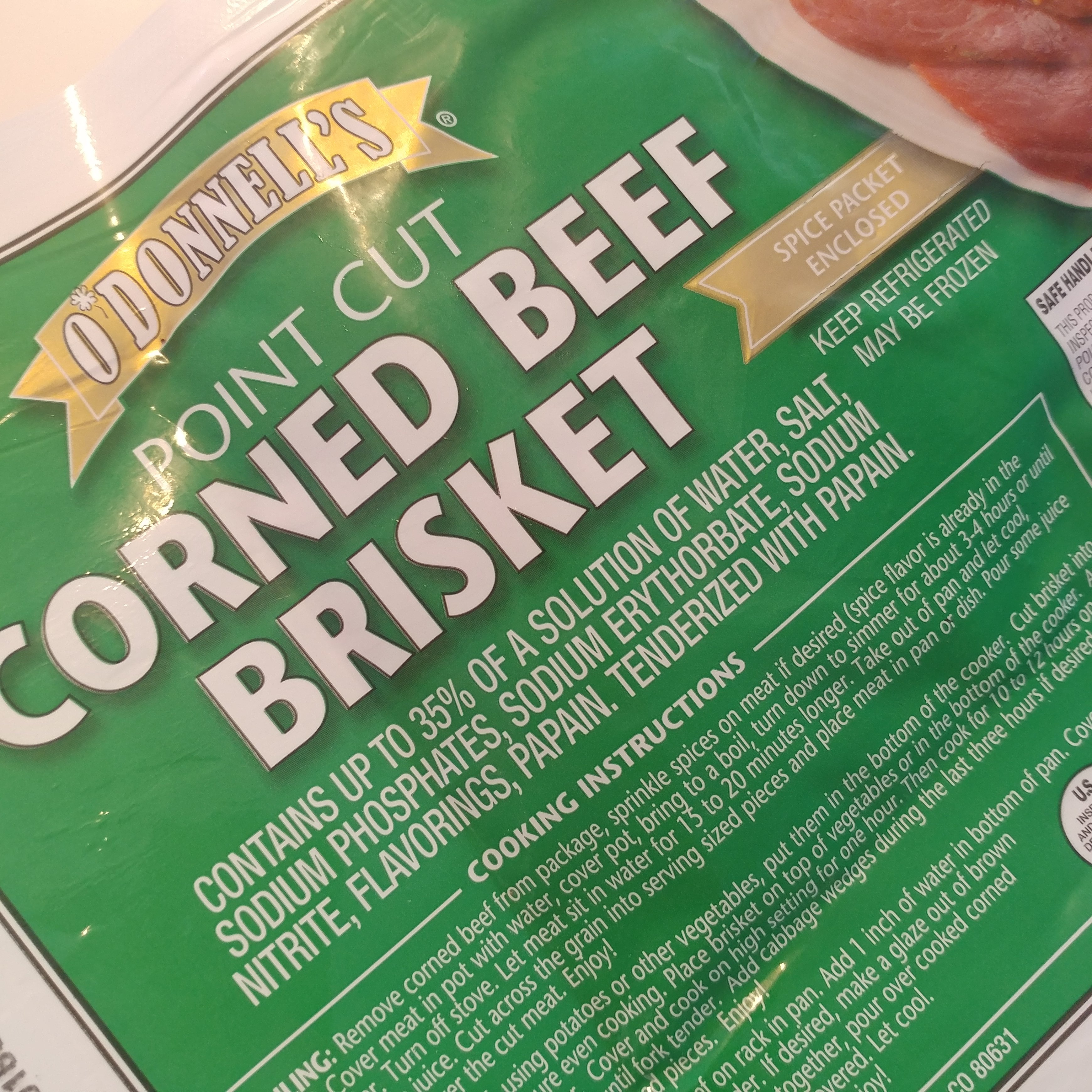 Corned Beef Brisket Or Flat At Stop and Shop $1.47lb with Flyer Coupon ...