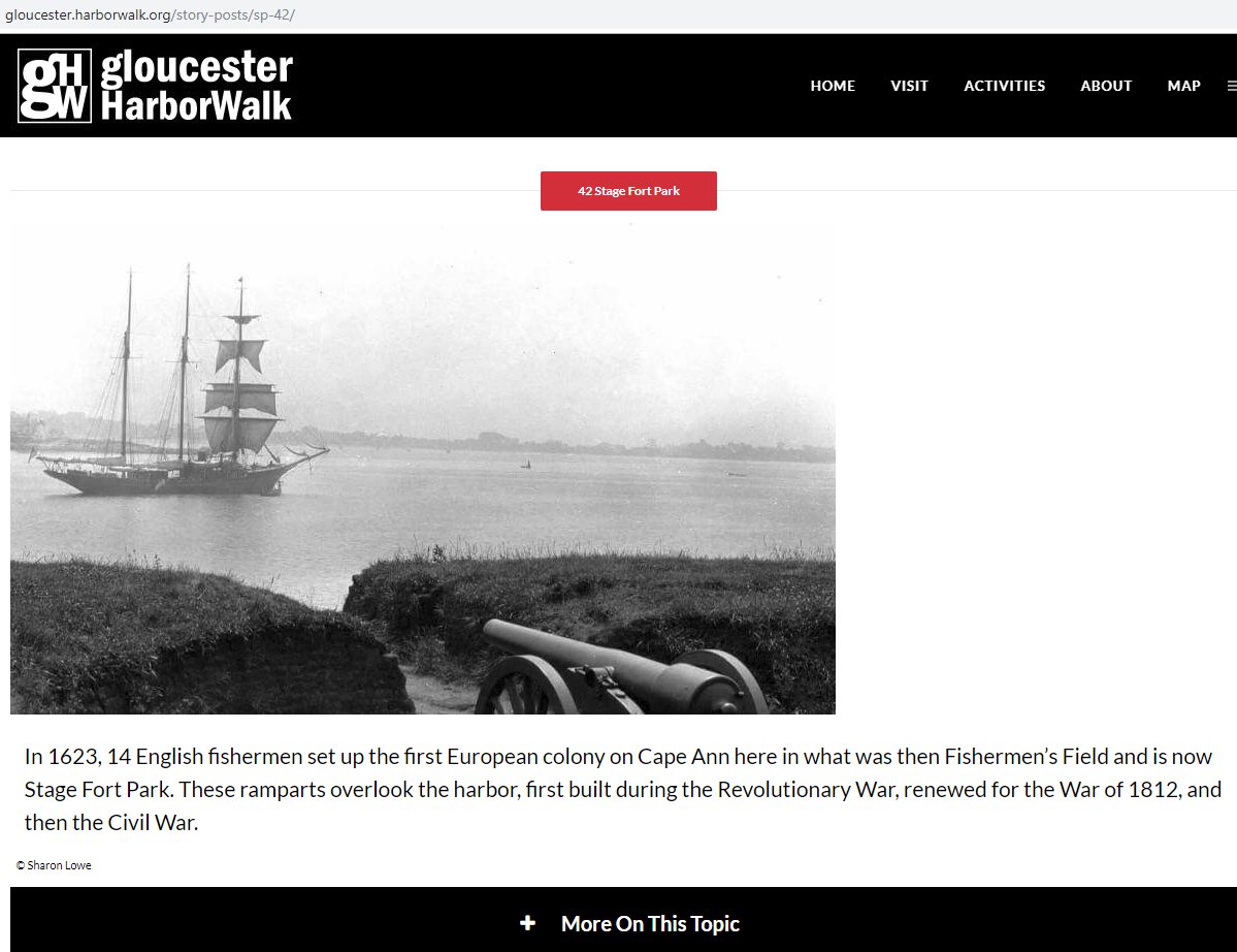 STAGE FORT PARK_Gloucester HarborWalk trail marker 42_ harbor walk ...