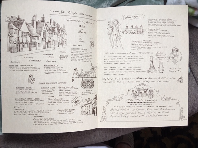 Lions Head Tavern Menu drawings by artist Betty Allenbrook Wiberg ...