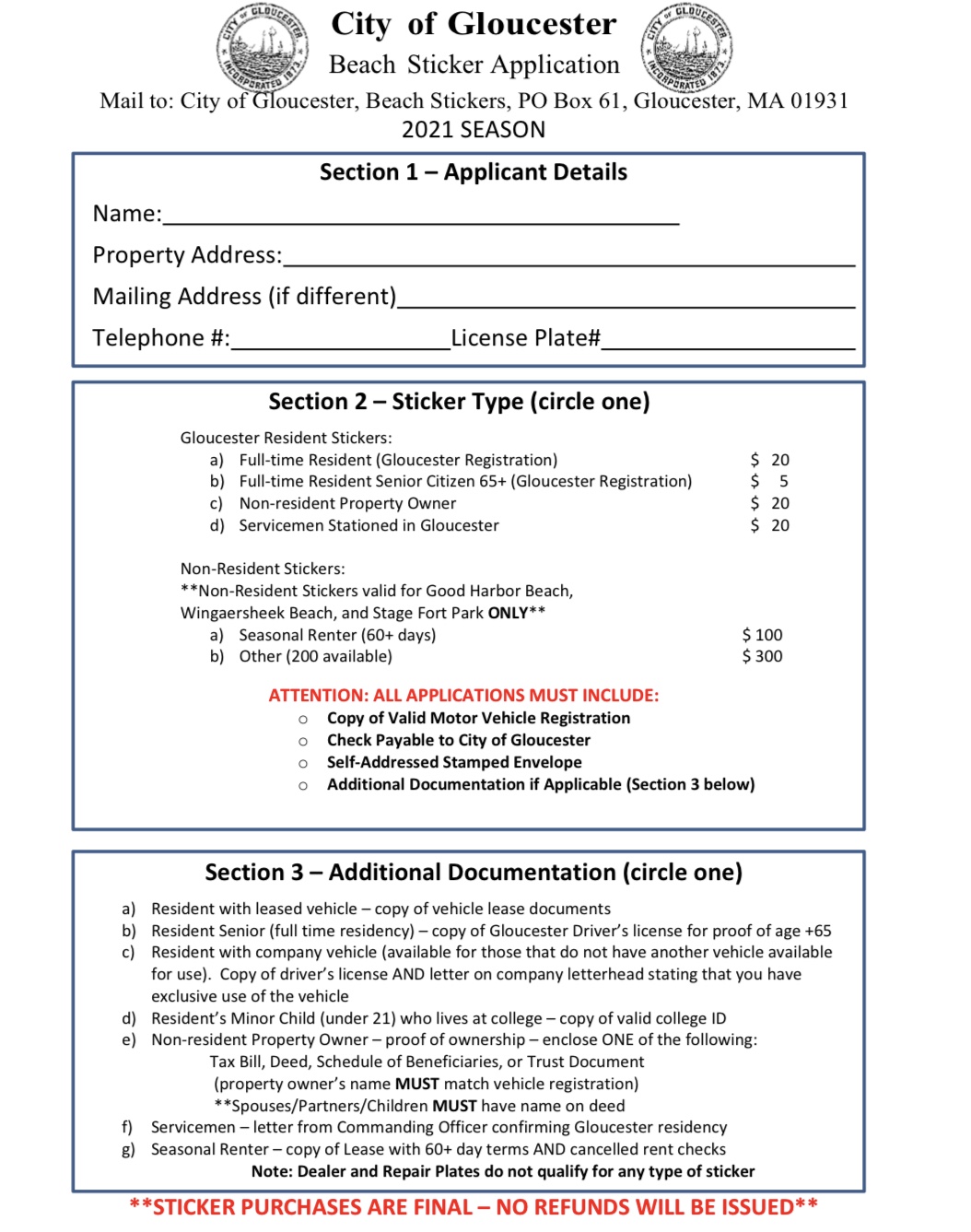 Gloucester beach sticker applications available now! – Good Morning ...