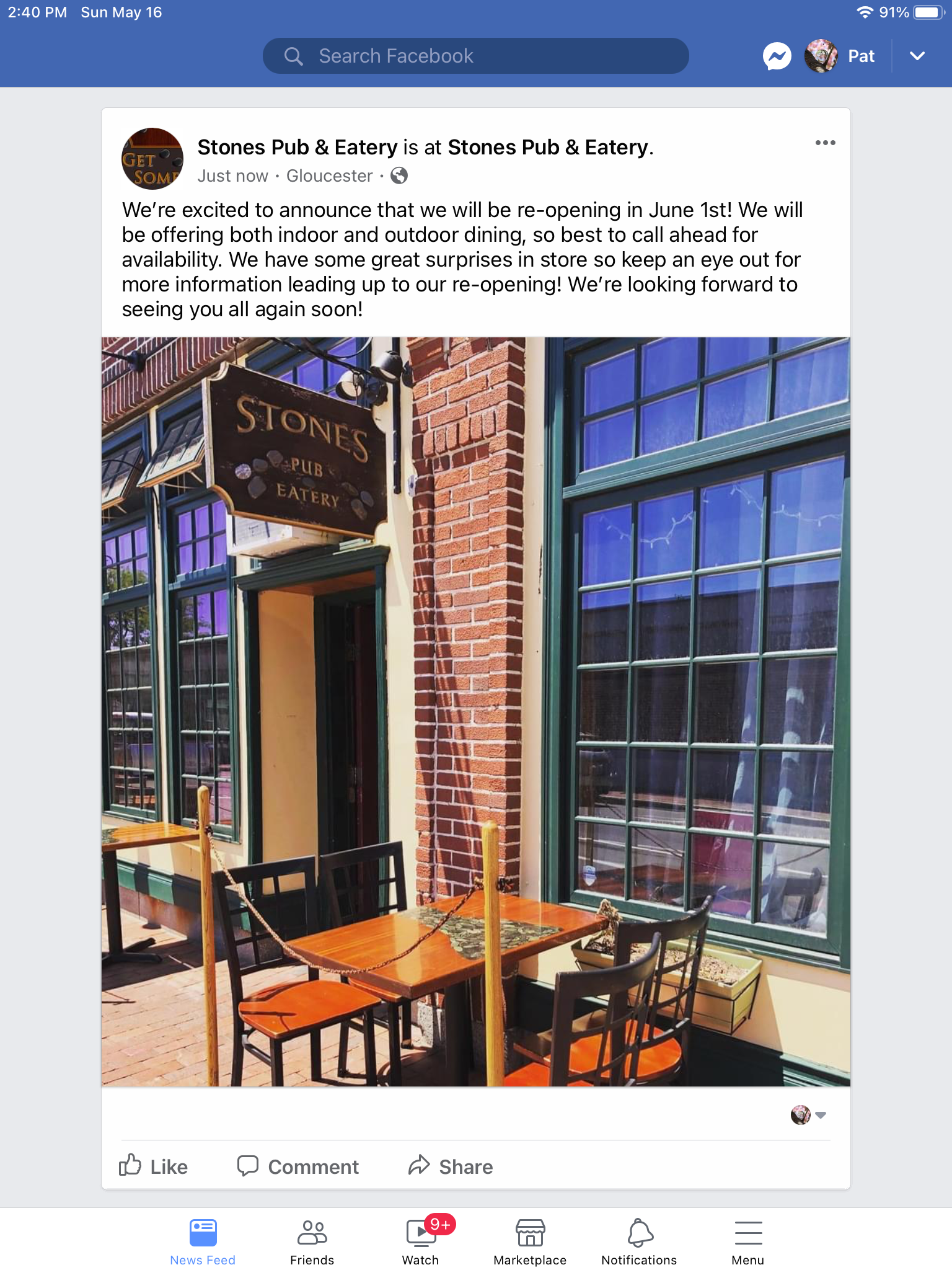 Stone’s Pub Reopening Soon! – Good Morning Gloucester