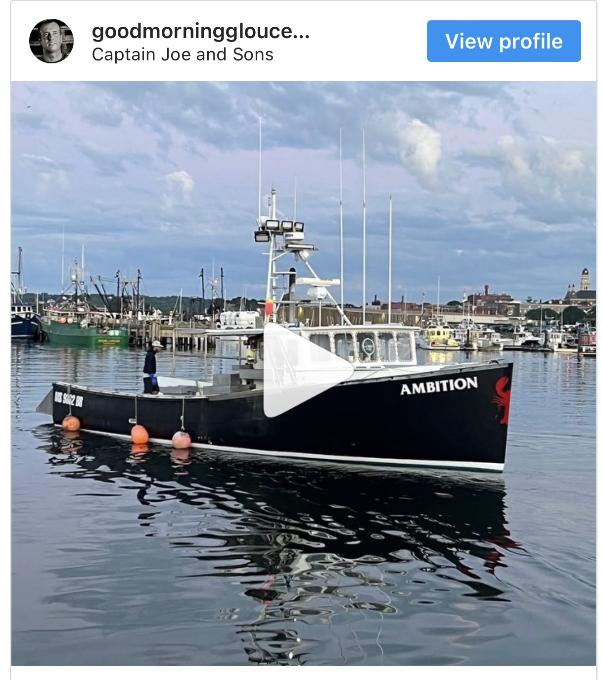 Mike Tupper Jr beautiful new boat on a beautiful morning in Gloucester ...