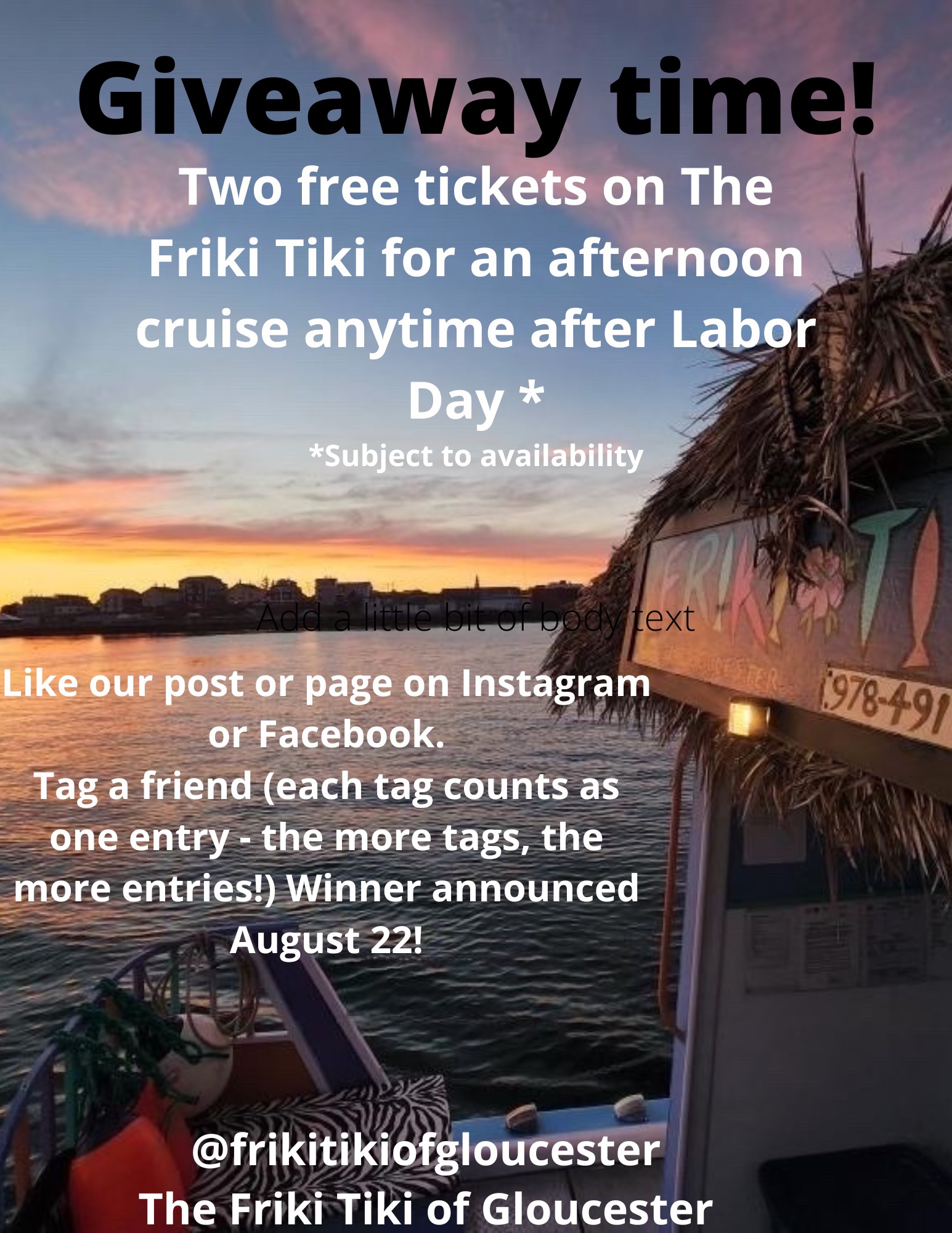 Friki Tiki Giveaway – Good Morning Gloucester