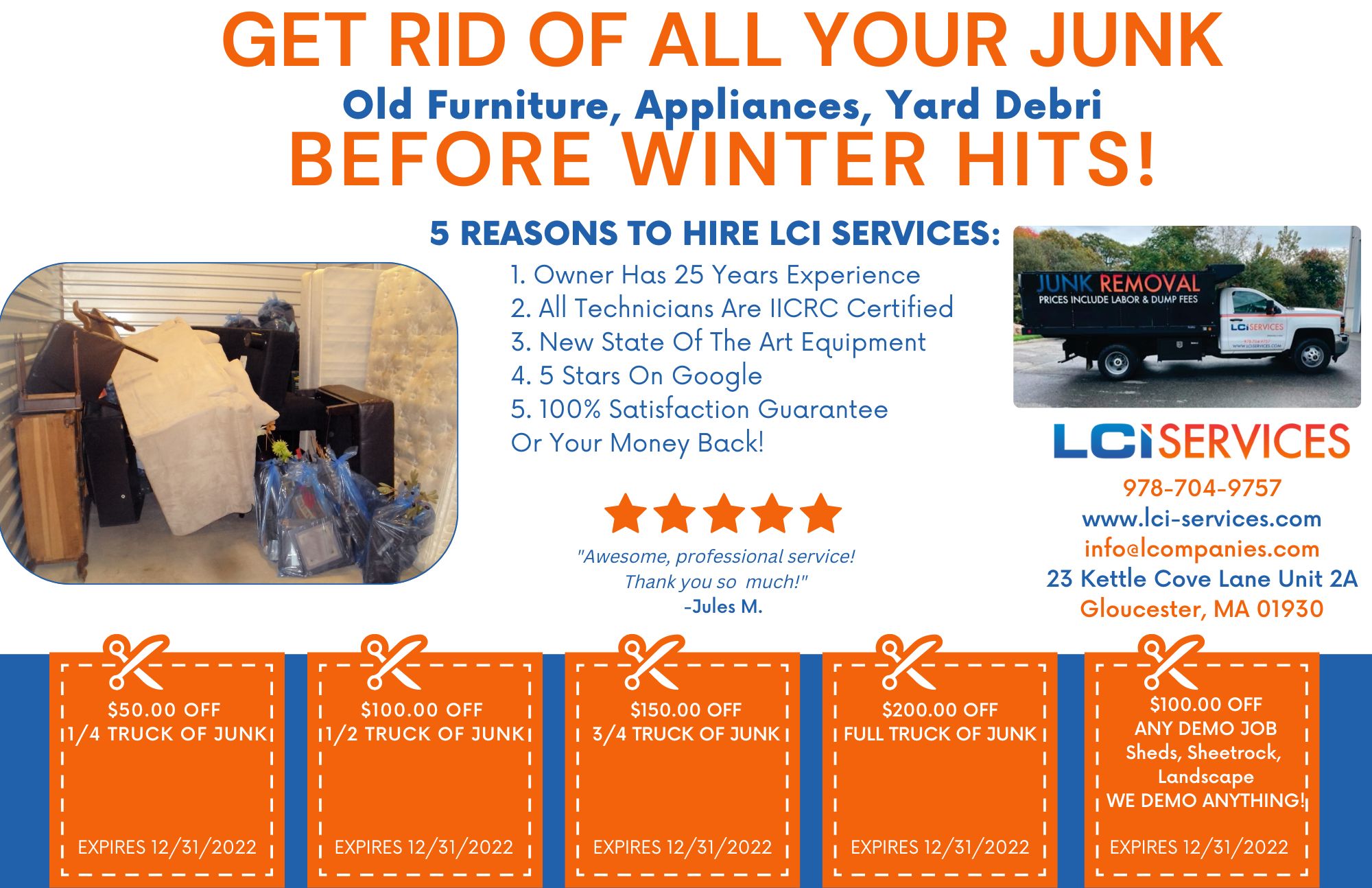 Get Rid Of All Your Junk Before Winter Hits With The Help Of LCI ...