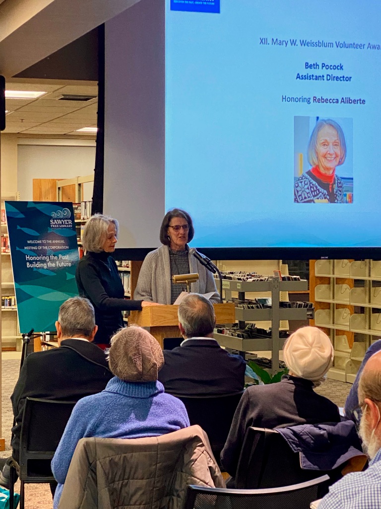 Sawyer Free Library Honors Long-time Volunteer with Prestigious ...