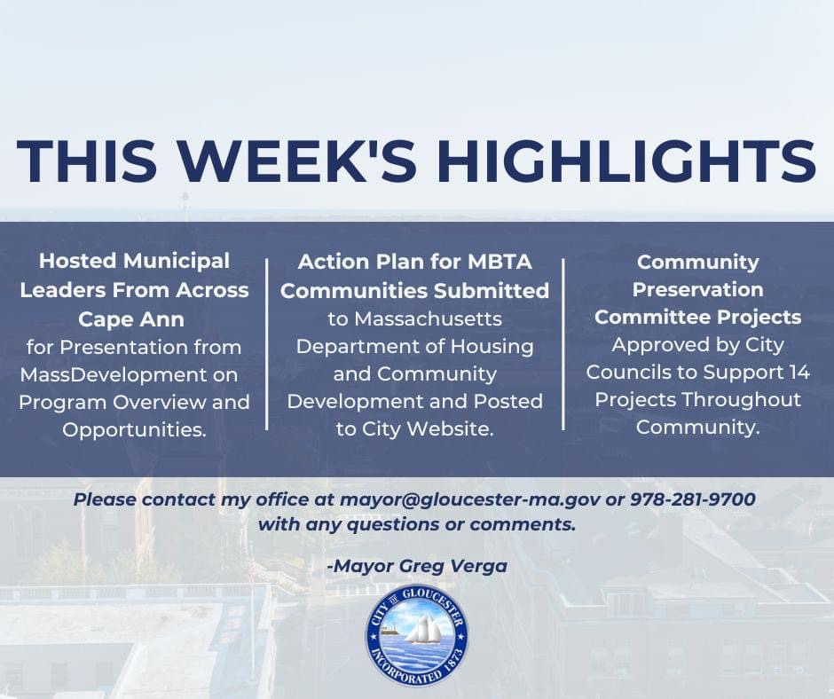 Here are a few updates and highlights from the Mayor’s office and City ...