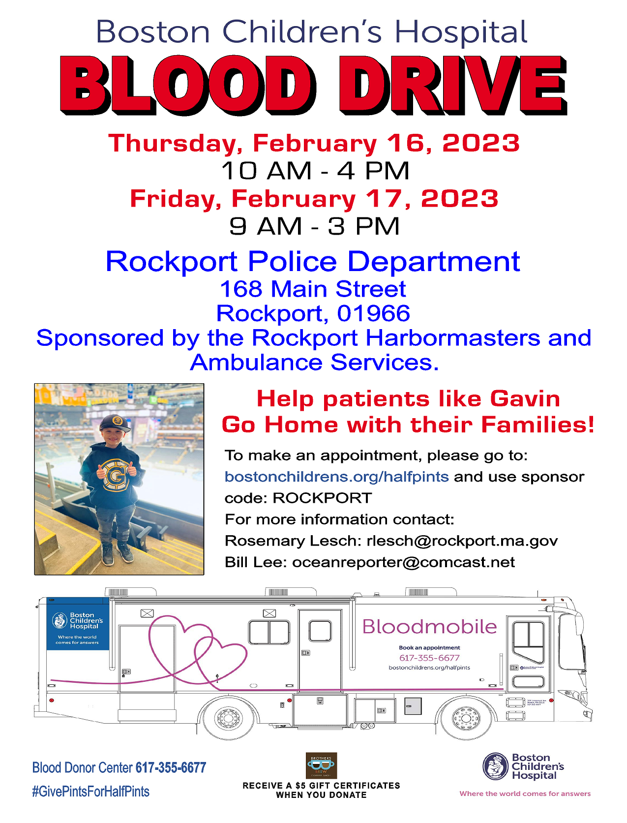 Upcoming Boston Children’s Hospital Blood drive. – Good Morning Gloucester