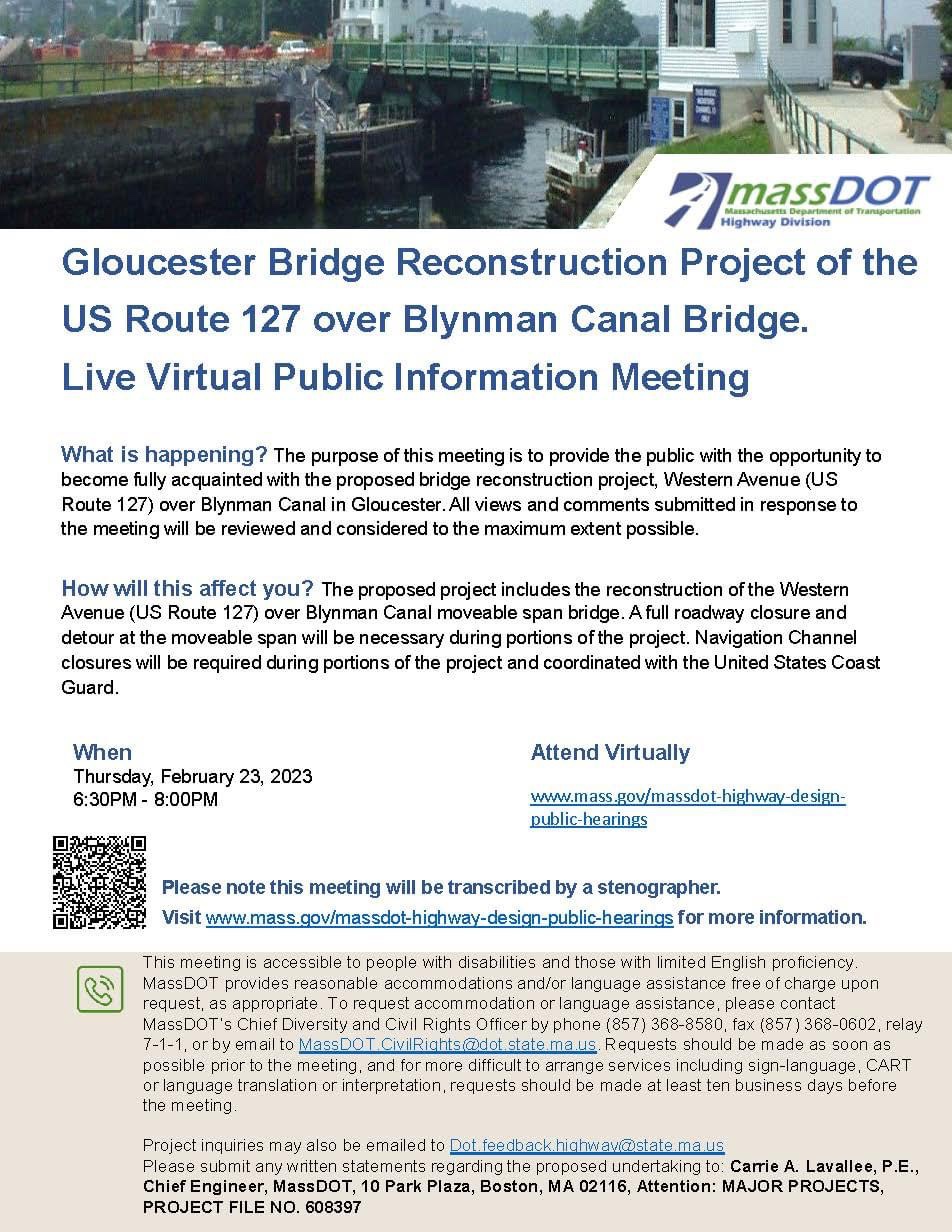 Overview of Gloucester – Bridge Reconstruction, Western Avenue over ...
