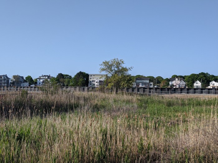 Flood wall barrier construction by Gloucester High School Annisquam ...