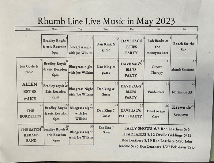 The Rhumb Line Live Music Schedule – Good Morning Gloucester