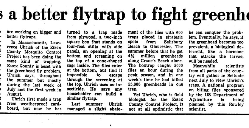 Greenhead Flies: New trap boxes placed in the Good Harbor Beach marsh ...