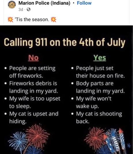 The Do’s and Don’ts Of Calling 411 On Fourth Of July From The Marion ...