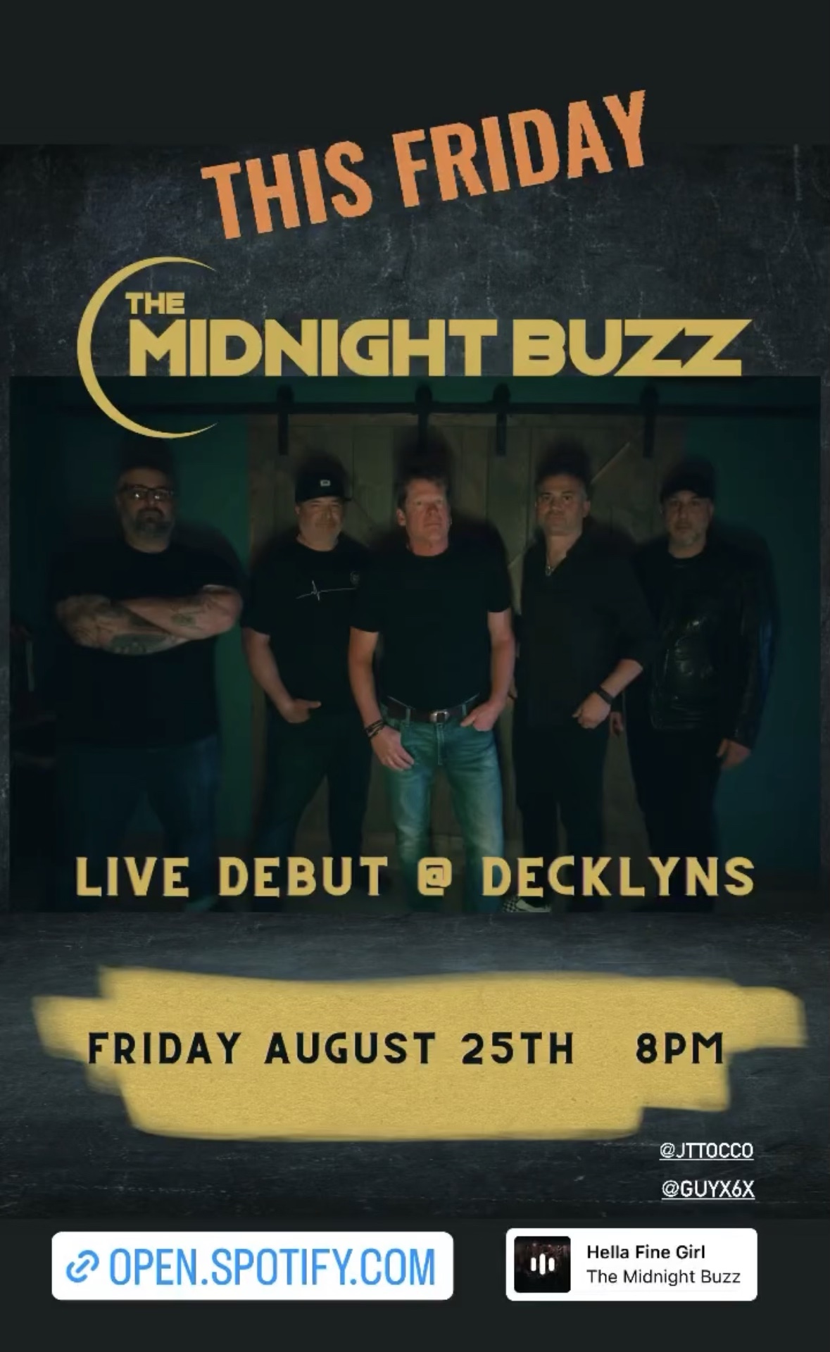 Justin Tocco Is Debuting In The New Band “The Midnight Buzz” At ...