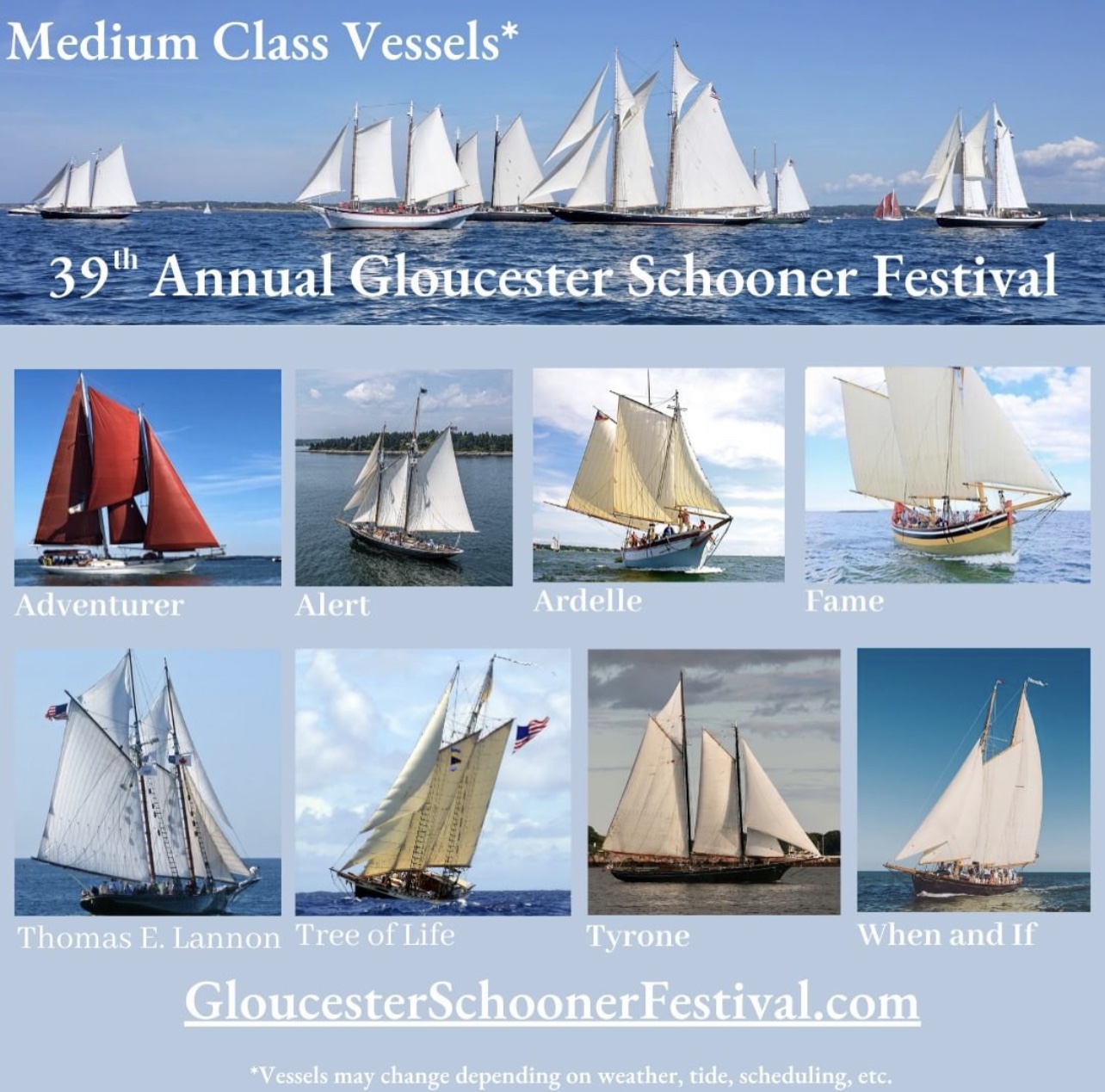 Announcing the Medium Class Vessels for the 39th Annual Gloucester ...