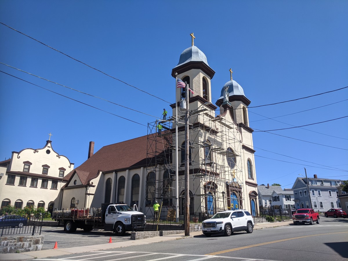 Scaffolding Aloft! High repairs for Our Lady of Good Voyage #GloucesterMA – Good Morning Gloucester