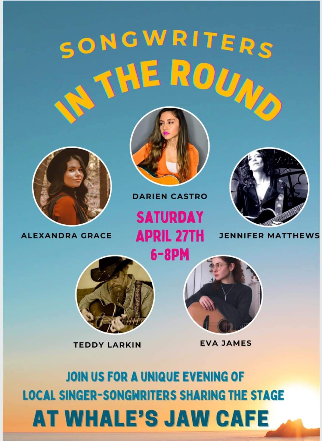 This Saturday! A unique opportunity to hear 5 local singer-songwriters ...