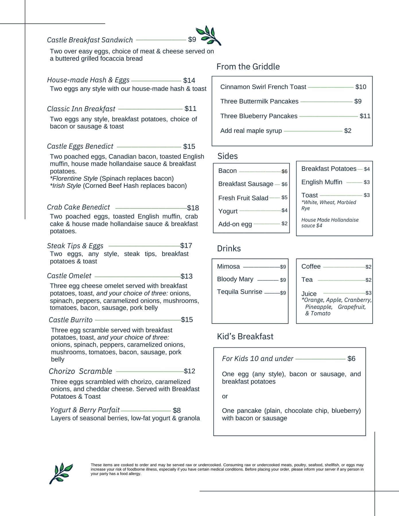 Breakfast at Castle Manor Inn has begun! Open to the public Wednesdays ...