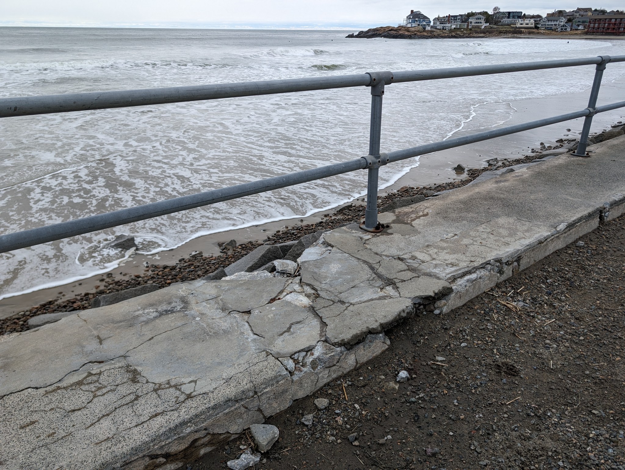 Surfers and seawall after the storm. Long Beach. – Good Morning Gloucester