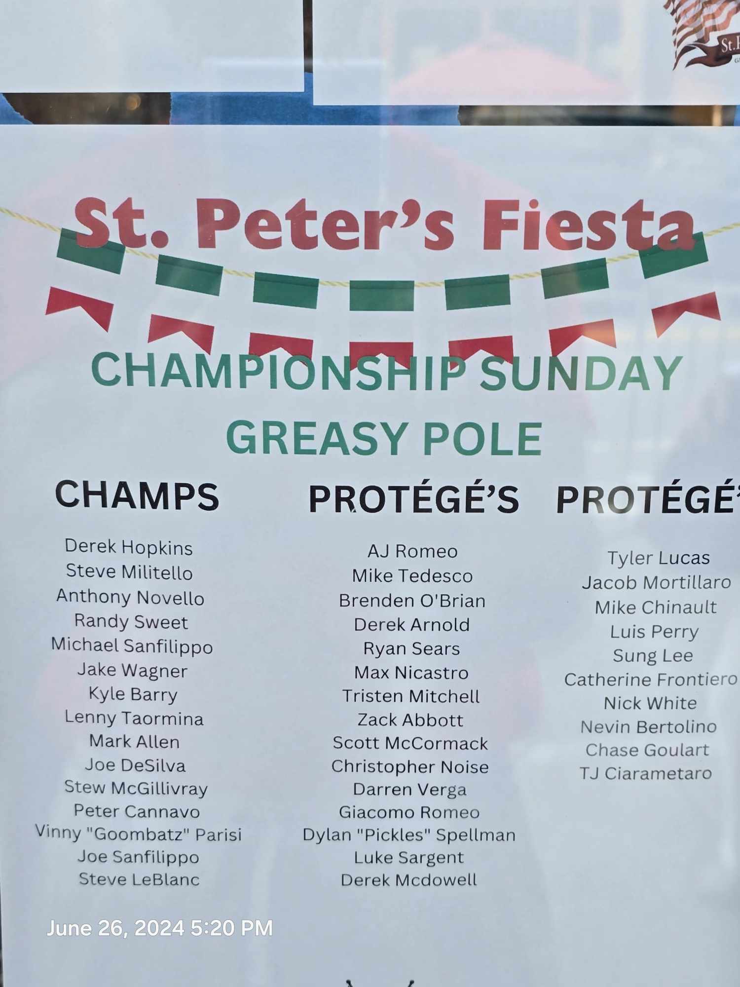 Here are your Championship Sunday Greasy Pole Walklers #stpetersfiesta ...
