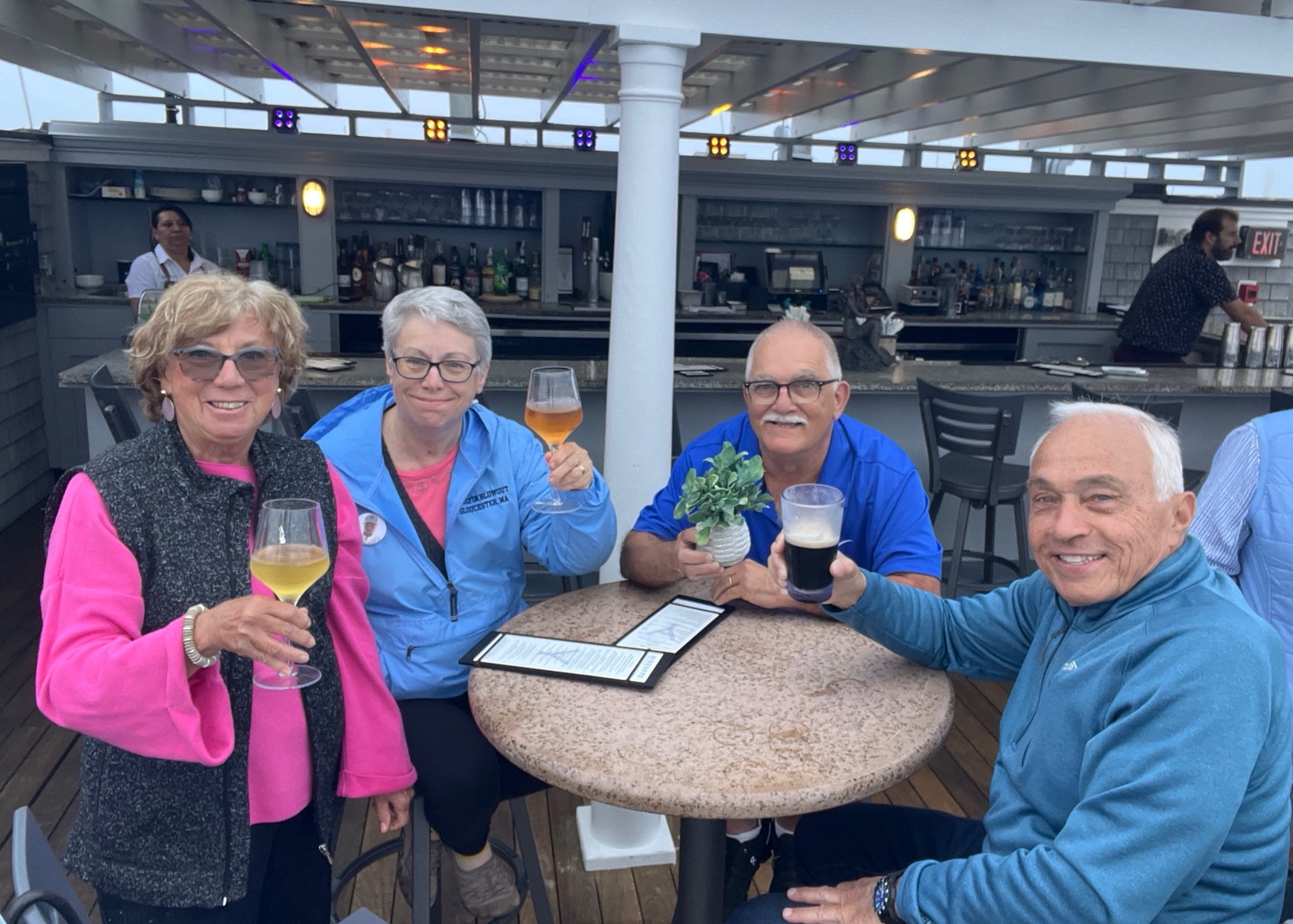 Jimmy, Pat and The LaRosa’s enjoying the roof deck at Beauport – Good ...