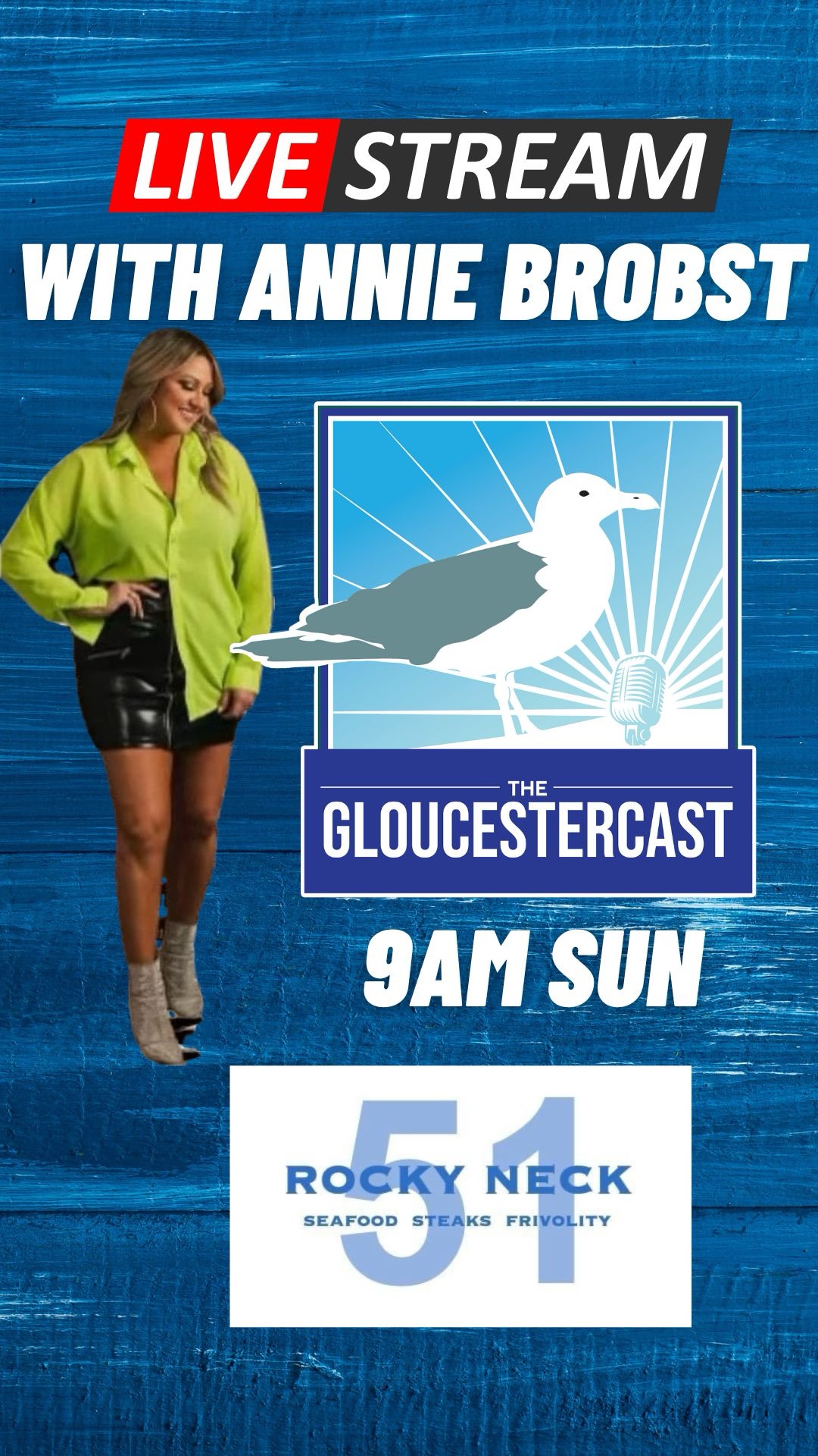 We’ll be live at 9am. Streaming from 51 Rocky Neck with guest Annie ...