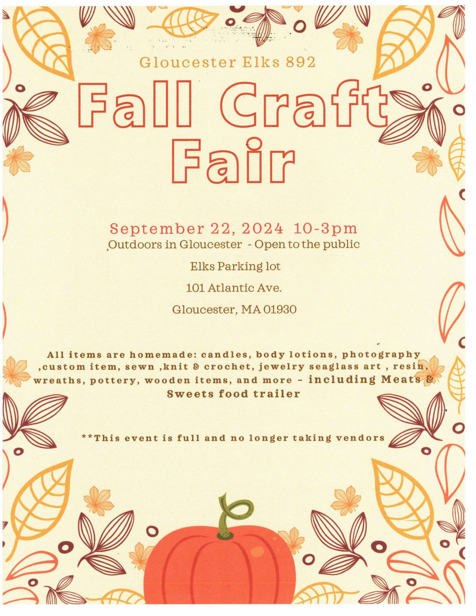 Elks Fall Craft Show Sept 22 2024 – Good Morning Gloucester
