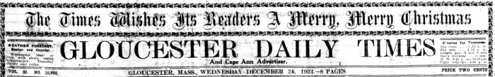 Christmas Eve 1924 – Good Morning Gloucester