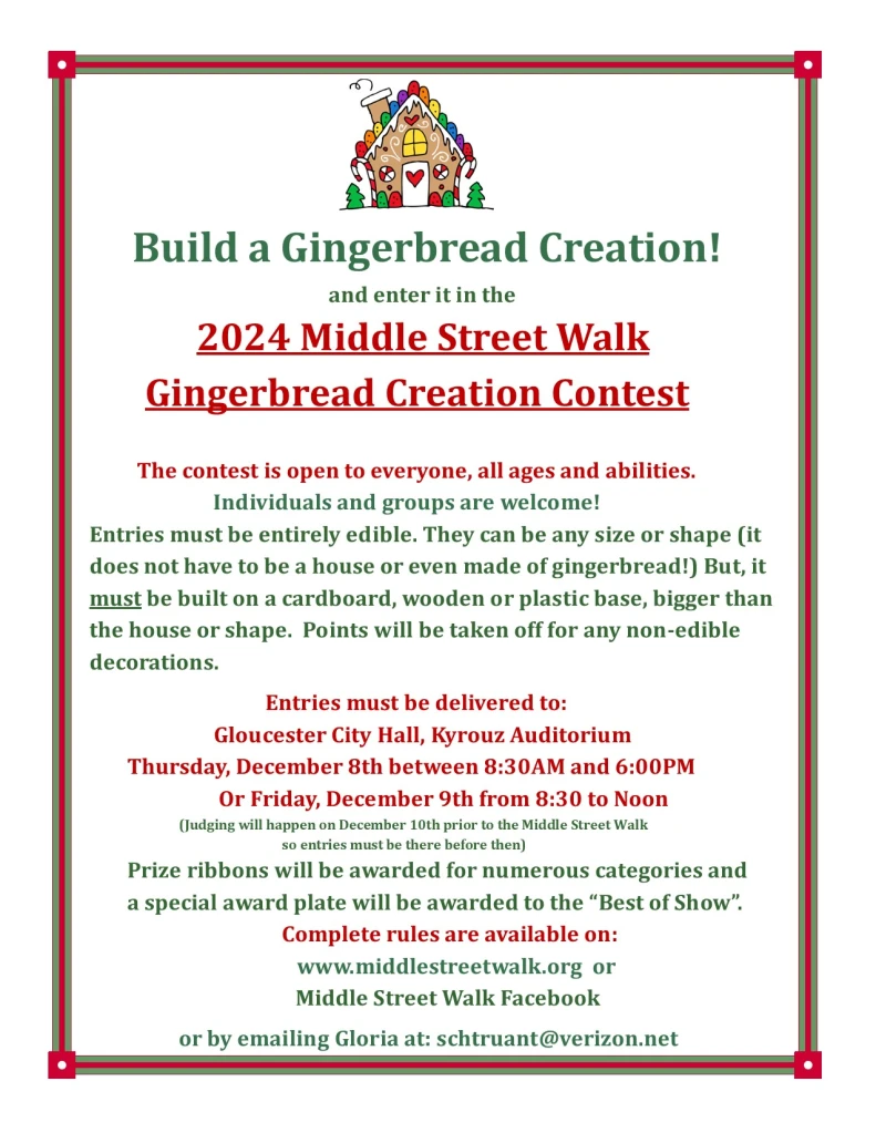 Middle St Walk Gingerbread Creation Contest – Good Morning Gloucester