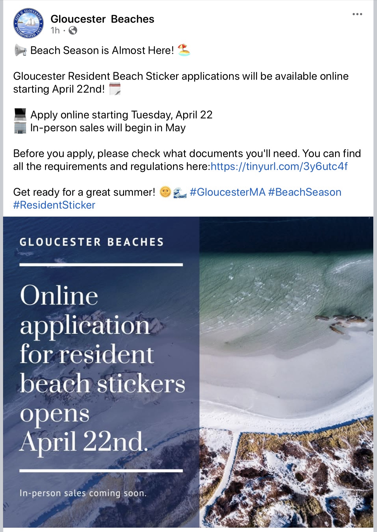Online Sales Resident Beach Stickers – Good Morning Gloucester