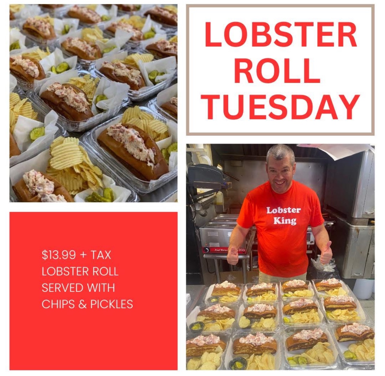 Surfside Subs Tuesday 5/6🎉𝓣𝓸𝓭𝓪𝔂’𝓼 𝓢𝓹𝓮𝓬𝓲𝓪𝓵𝓼🎉🦞Lobsters $13.99🍕Half off ...