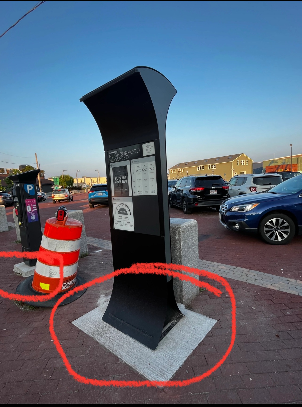 What happened to the Flowbird parking kiosk and Soofa Information Kiosk ...