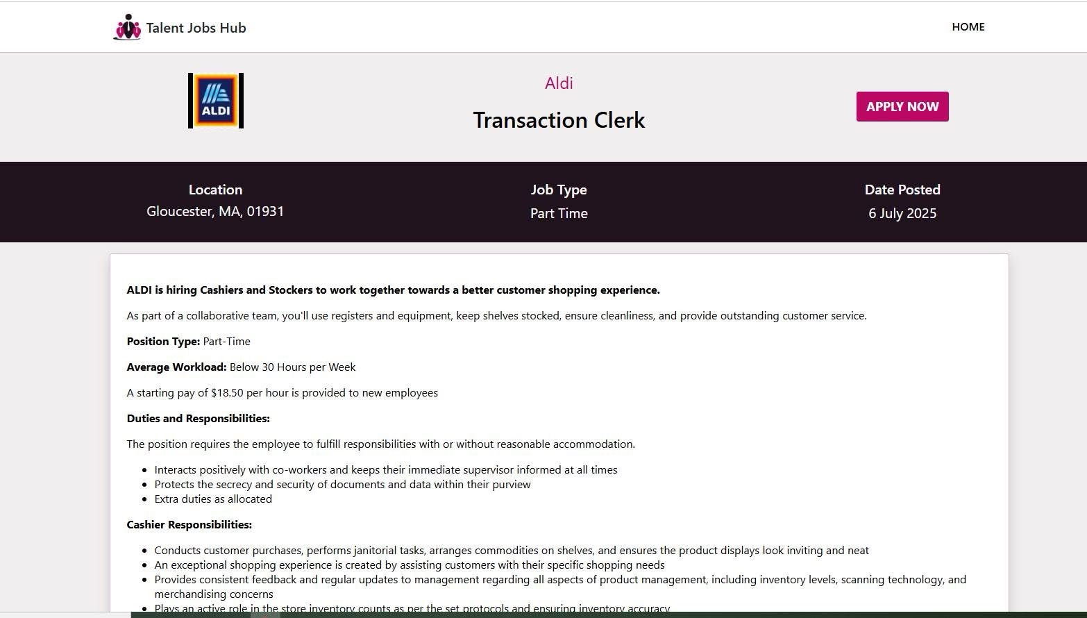 Aldi job listing for Gloucester seems phishy – Good Morning Gloucester