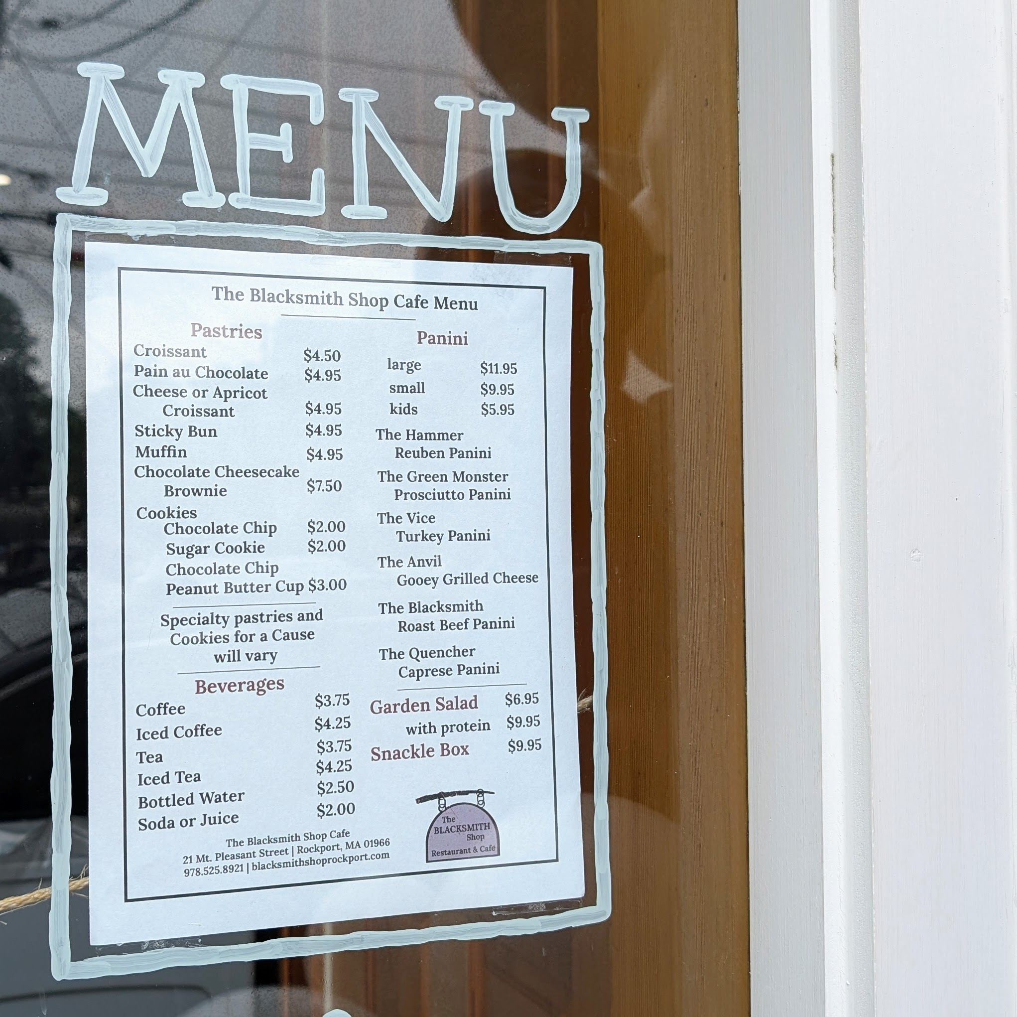 The Blacksmith Shop Cafe is open! Check out the Menu #RockportMA – Good ...
