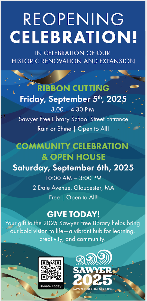 Please join us in celebrating the grand reopening of the newly renovated and expanded Sawyer ...