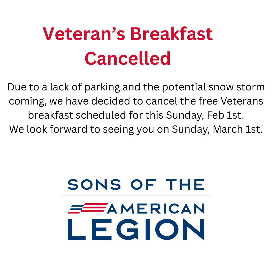 Veteran’s Breakfast Cancelled – Good Morning Gloucester