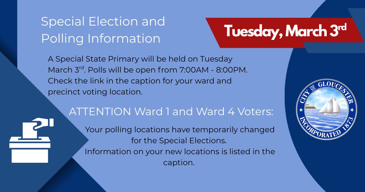 Special State Primary Election TODAY – Good Morning Gloucester